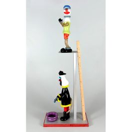 Mike Wallace - "High Dive Clown with Fireman and Pool" Glass Sculpture