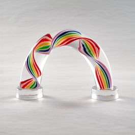 Leonard Marty - "Large Rainbow Arch Twisted" Glass Sculpture
