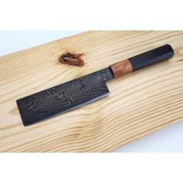 Hans Ruebel - "Nakiri with Chevron Pattern" Damascus Chef Knife