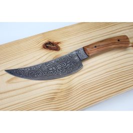 Hans Ruebel - "Trailing Edge with Sheath Olivewood Handle" Damascus EDC ...