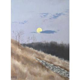 Bernadine Rais - "Wishful on a Full Moon" Oil Painting